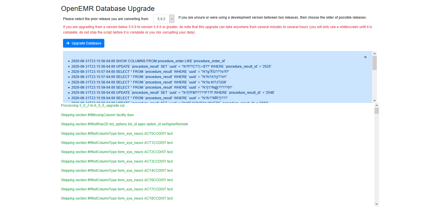 5.0.3 upgrade sql v6.0 · Issue #3885 · openemr/openemr · GitHub