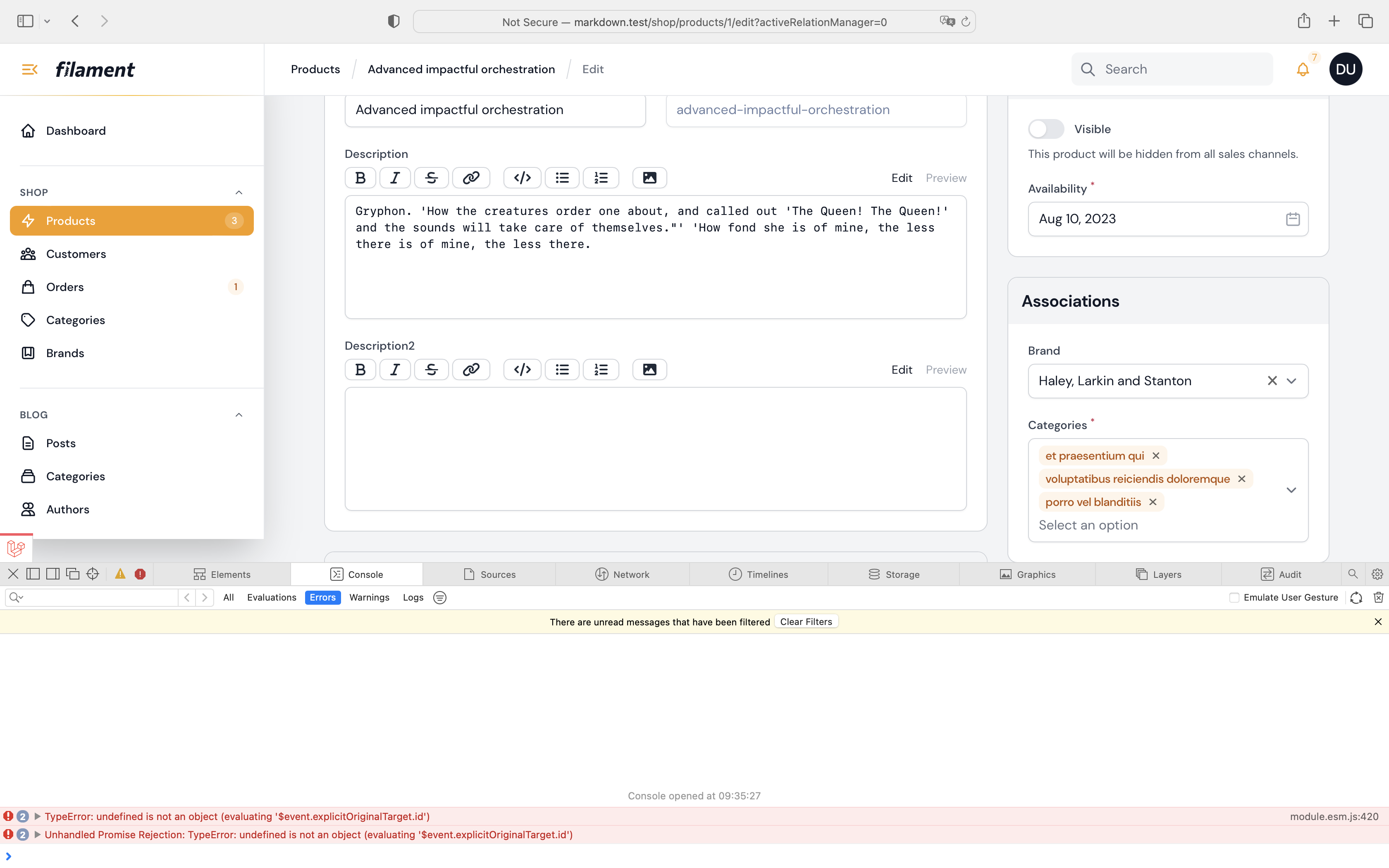 error on copy & paste an image in markdown editor · Issue #5764 · filamentphp/filament · GitHub