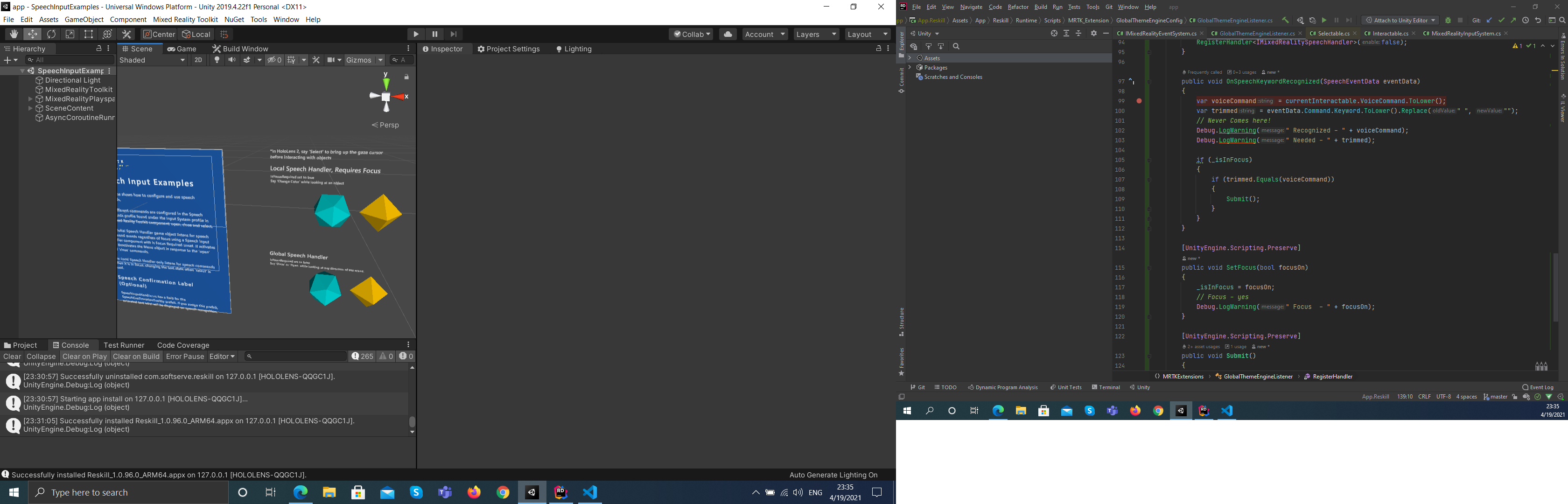 Can't enable Focused speech voice command, no voice commands on buttons ...