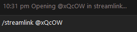 Strip the leading @ from /streamlink · Issue #3214 · Chatterino/chatterino2 · GitHub
