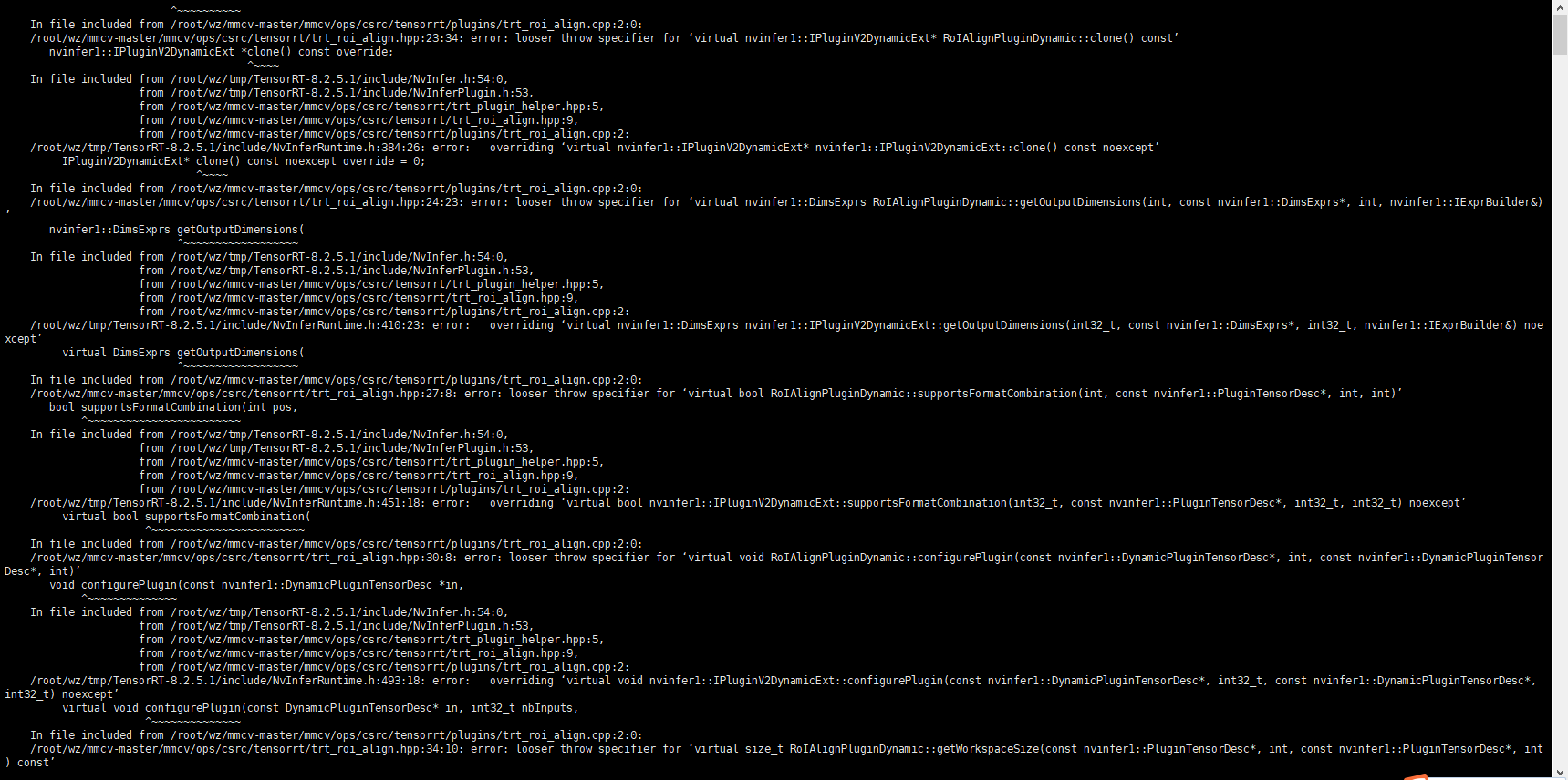 Compile tensorrt plugins with tensorrt8.2 · Issue #2486 · open-mmlab/mmcv · GitHub