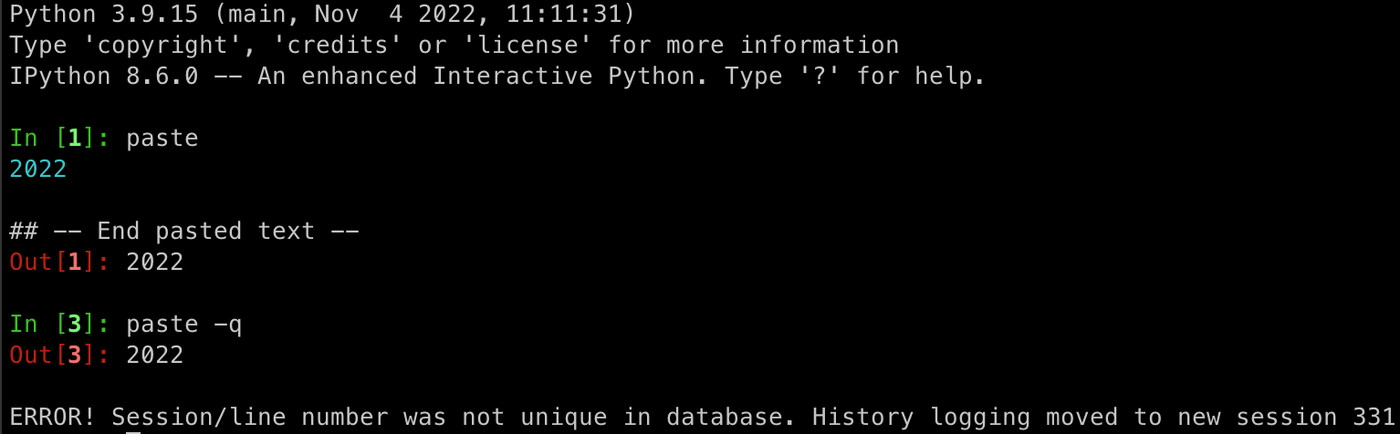 Paste Q Cause Session Number Not Unique Error While Paste Does Not · Issue 13835