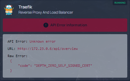 Traefik Widget API Error: DEPTH_ZERO_SELF_SIGNED_CERT · gethomepage homepage · Discussion #1408 ...