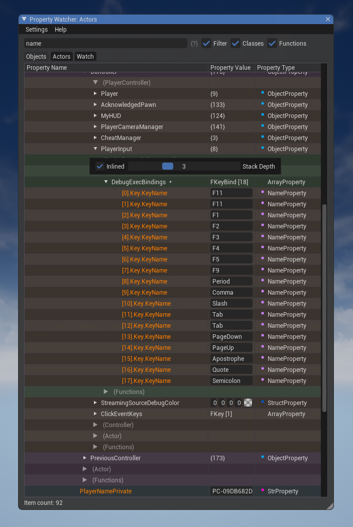 GitHub - guitarfreak/PropertyWatcher: A runtime variable watch window for Unreal Engine using ImGui.