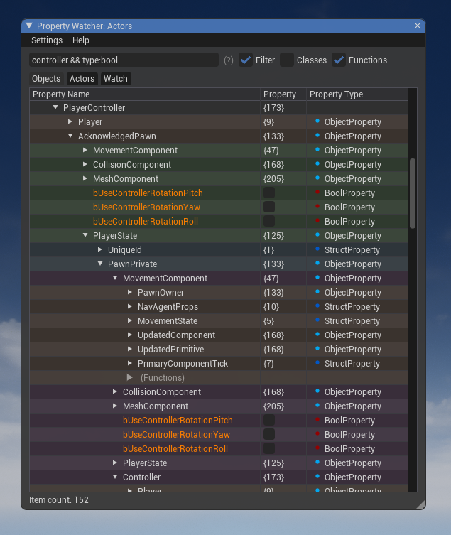 GitHub - guitarfreak/PropertyWatcher: A runtime variable watch window for Unreal Engine using ImGui.