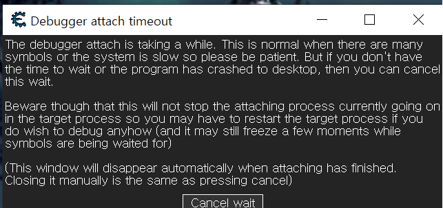 Debugger Attack Timeout Issue 1564 Cheat Engine Cheat Engine Github