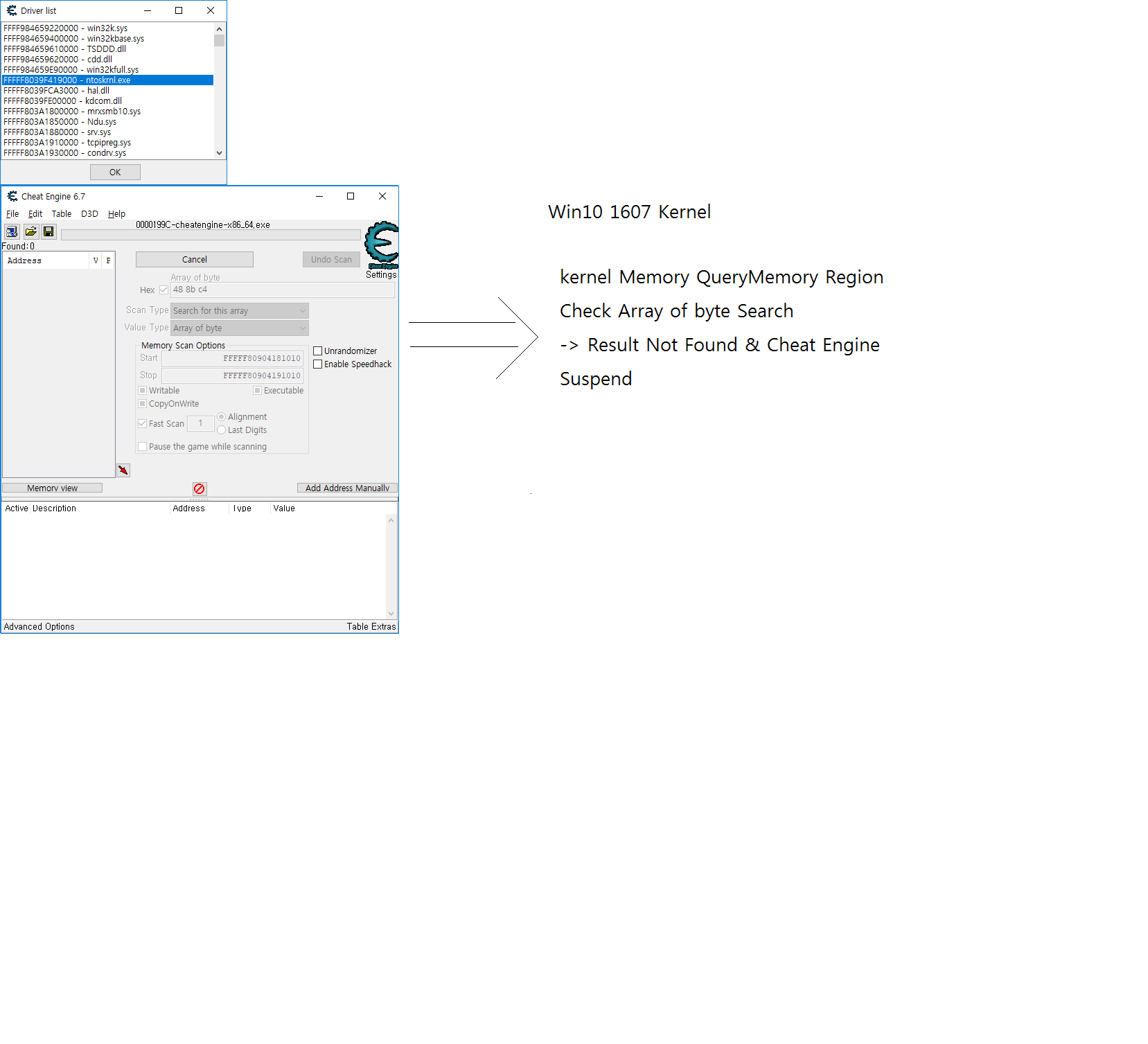 win10 QueryMemoryRegions kernel search · Issue #204 · cheat-engine ...