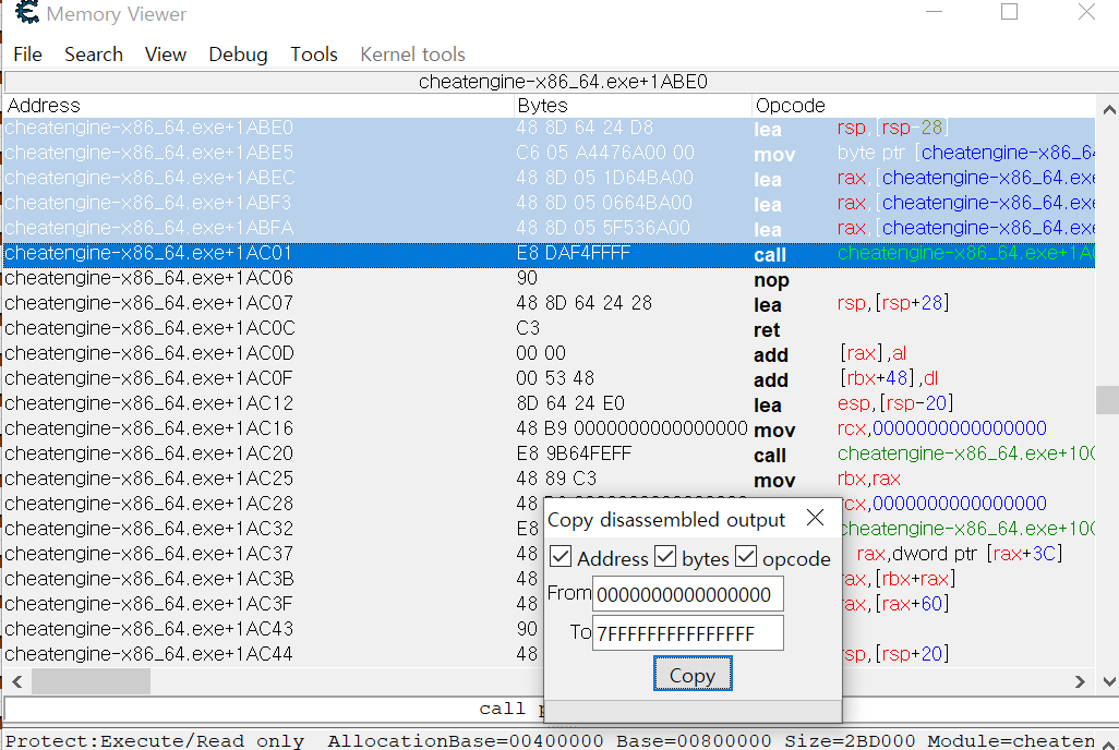 copy disassembler start end bug · Issue #602 · cheat-engine/cheat-engine · GitHub