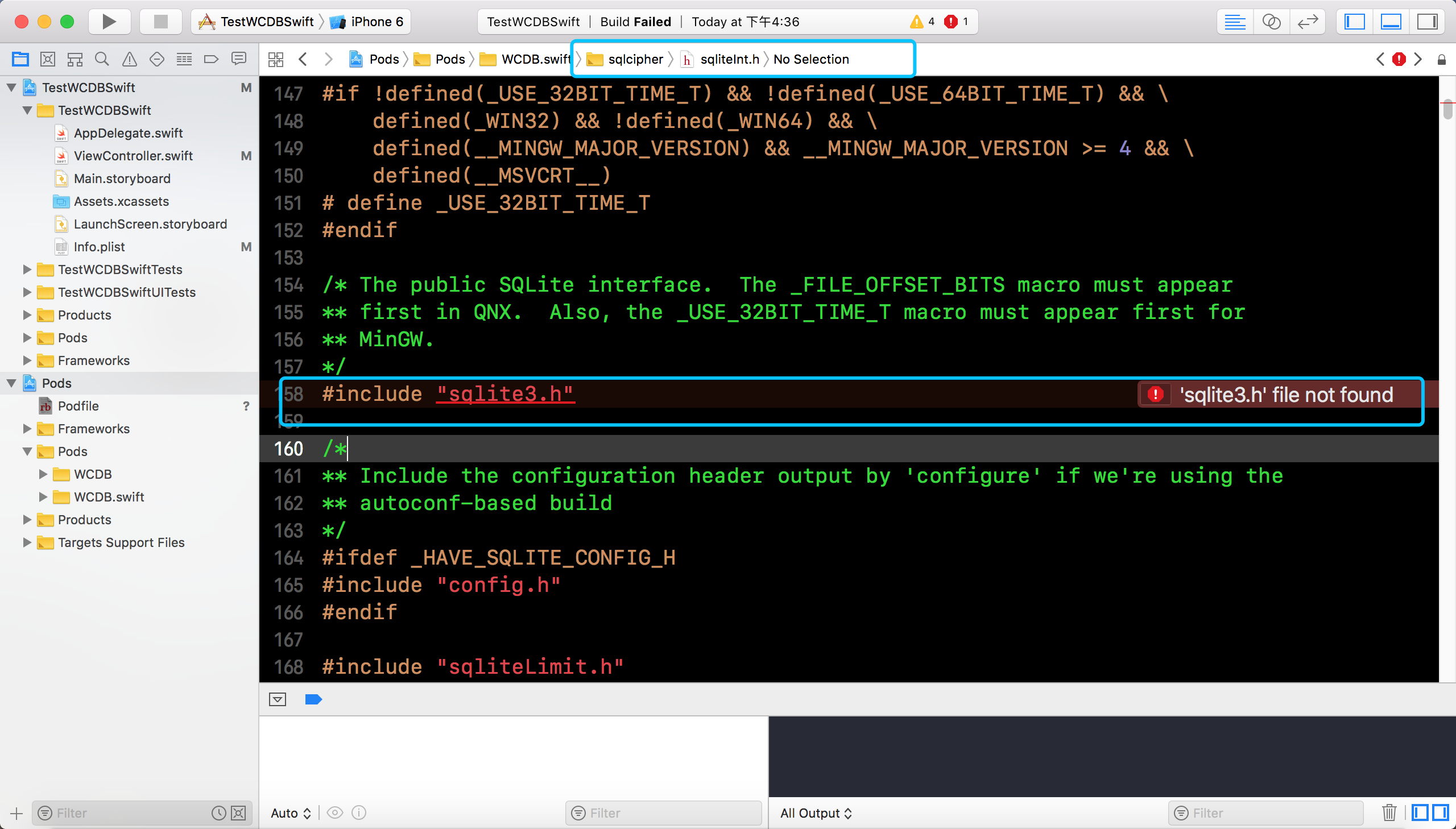【报错】项目中同时添加WCDB 和 WCDB.swift ，编辑报错 · Issue #343 · Tencent/wcdb · GitHub