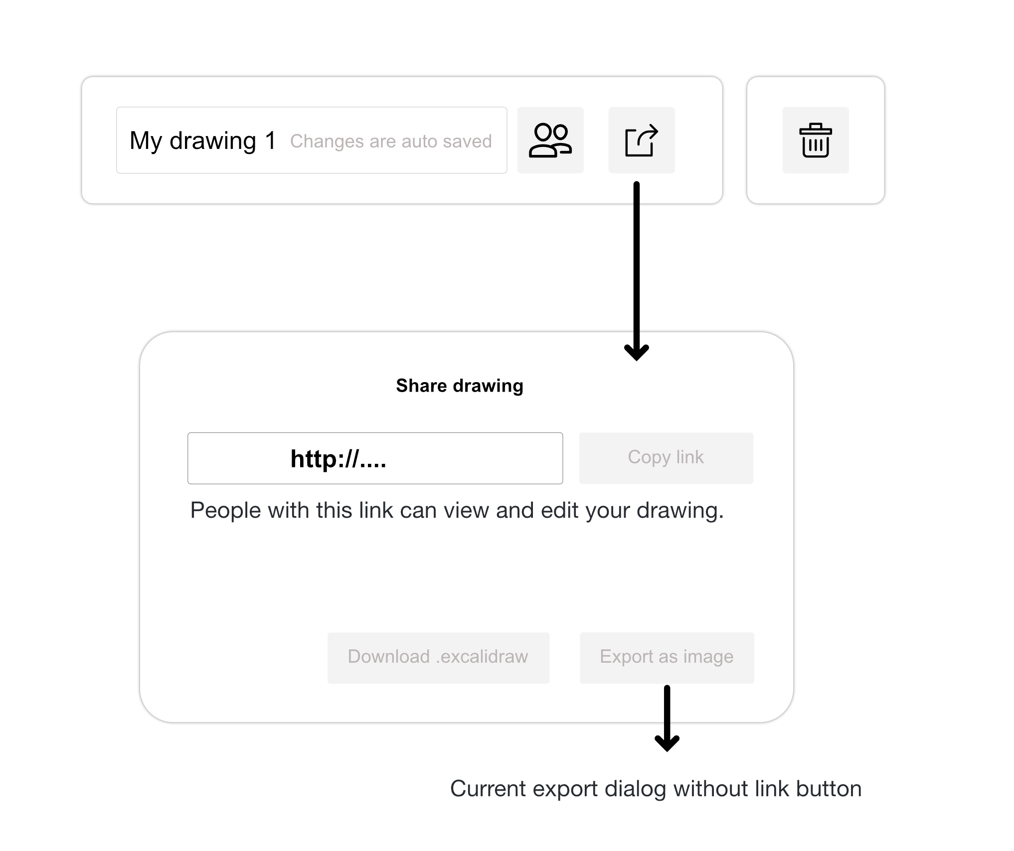 UX: Collaboration, Saving, Exporting · Issue #3425 · excalidraw ...