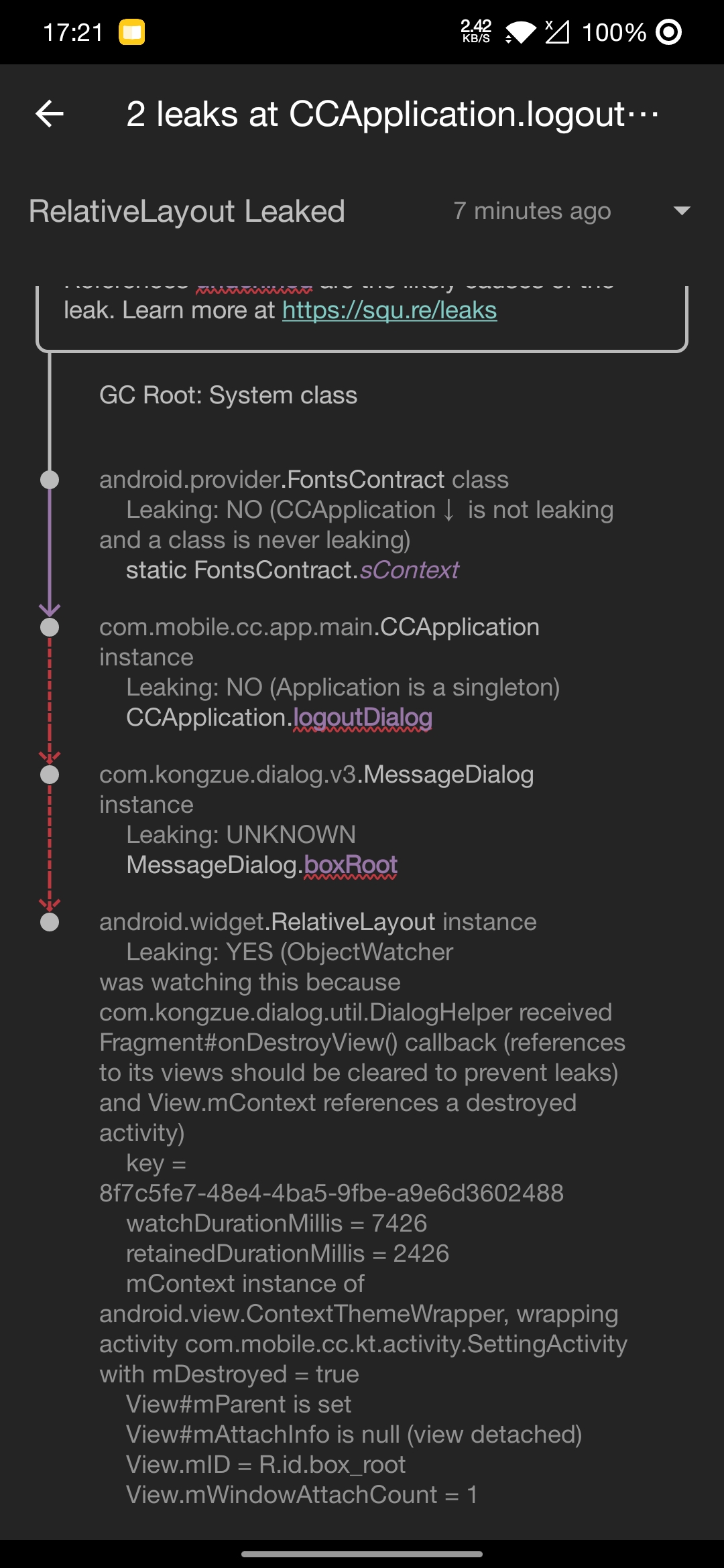 内存泄漏 · Issue #188 · kongzue/DialogV3 · GitHub