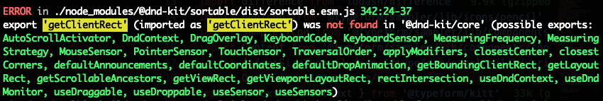 Error when using @dnd-kit/sortable with @dnd-kit/core version 7 or above · Issue #854 ...