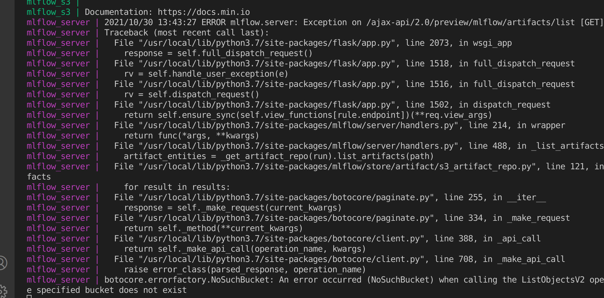 The Bucket Is Not Created On Docker Compose Up Command · Issue 5 · Sachuamlflow Docker Compose