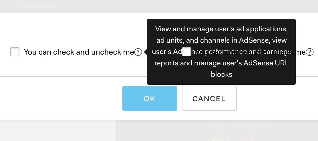 Tooltips with long texts add horizontal scrolling to dialogs · Issue #1367 · auth0/cosmos · GitHub
