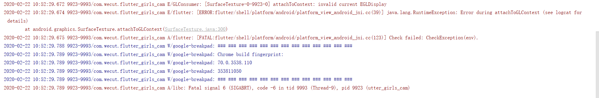 java.lang.RuntimeException: Error during attachToGLContext (see logcat for details) · Issue ...