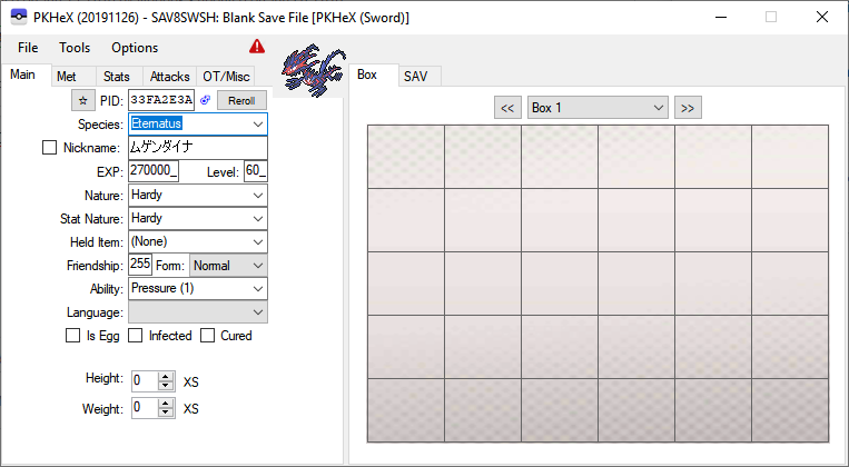 Eternatus Gender Issue · Issue #2548 · kwsch/PKHeX · GitHub