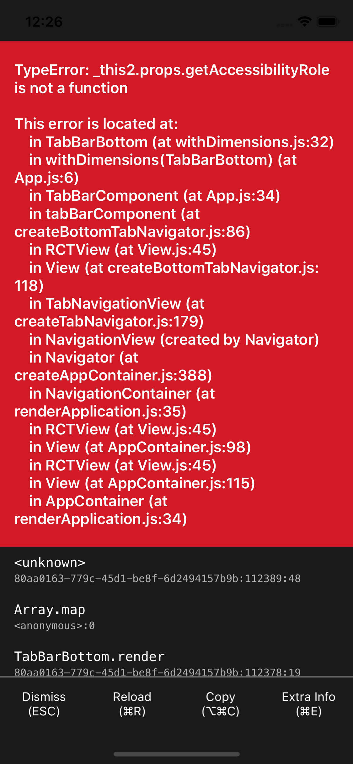 this2.props.getAccessibilityRole is not a function · Issue #7349 · react-navigation/react ...