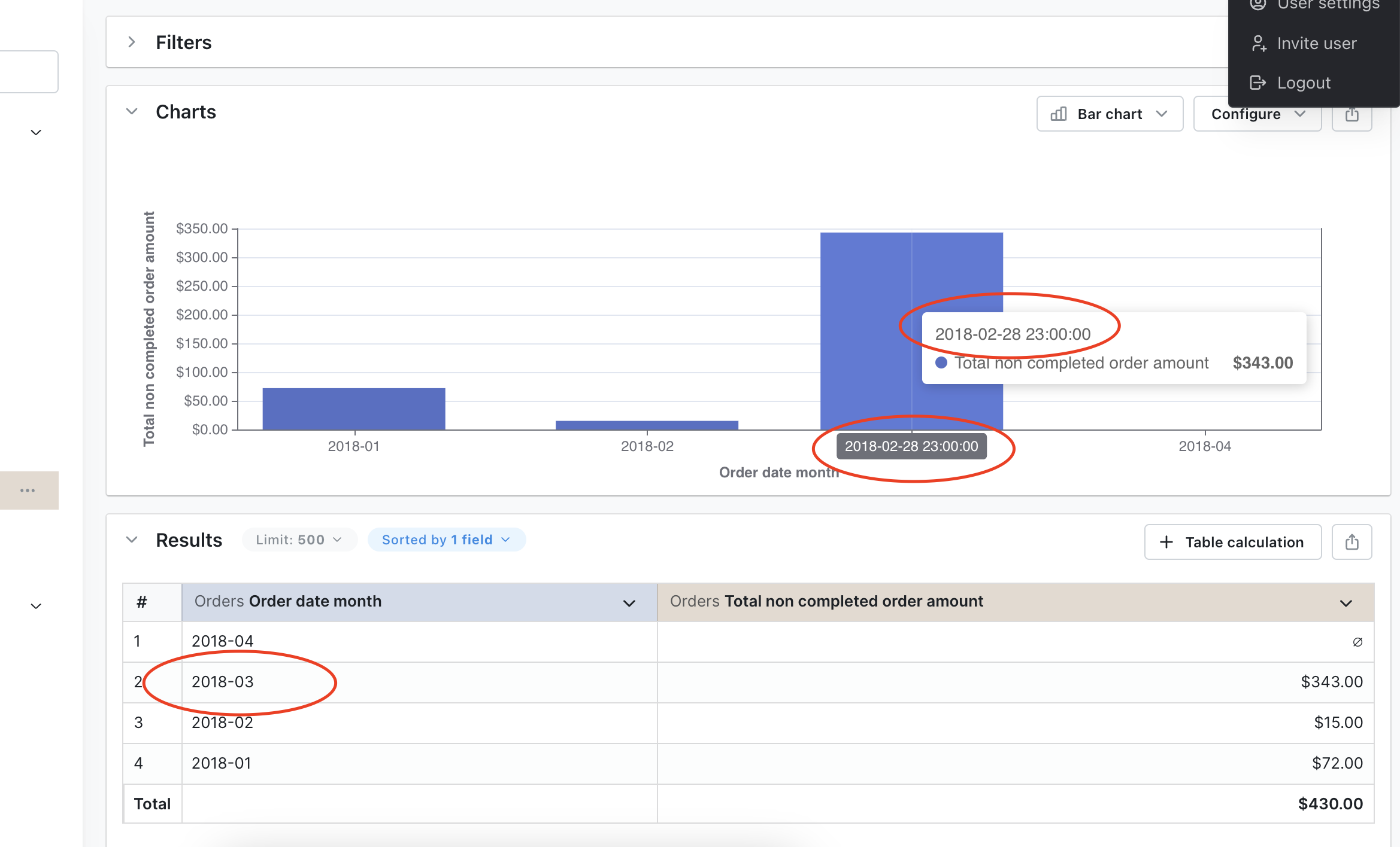 Chart hover info for time ranges doesnt match results table · Issue #6610 · lightdash/lightdash ...