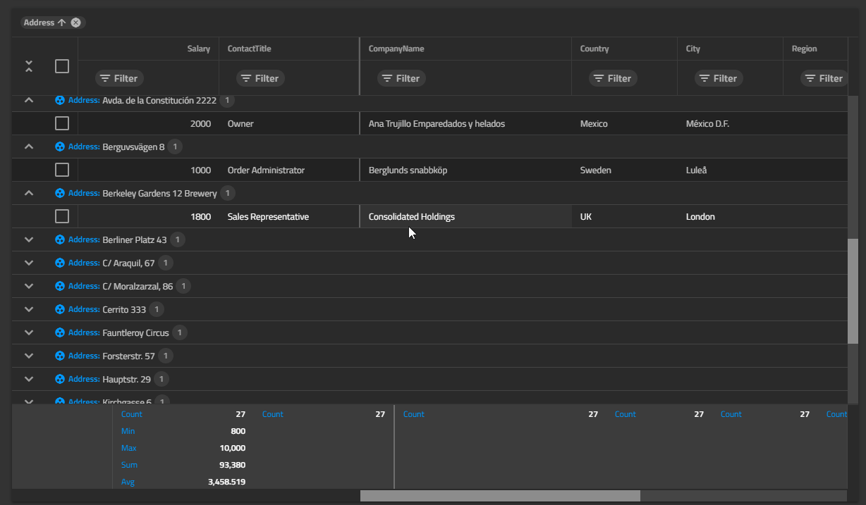 The igxGrid keyboard navigation does not work when there are many collapsed groups at the bottom ...
