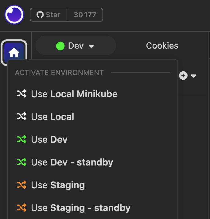 Color of the environment icons is no longer visible in the dropdown ...