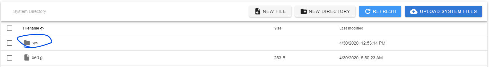Upload system files button does not upload to the correct sys folder · Issue #243 · Duet3D ...