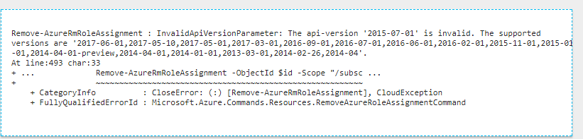Remove Azurermroleassignment Results In Invalid Api Error In Azure Automation · Issue 4420