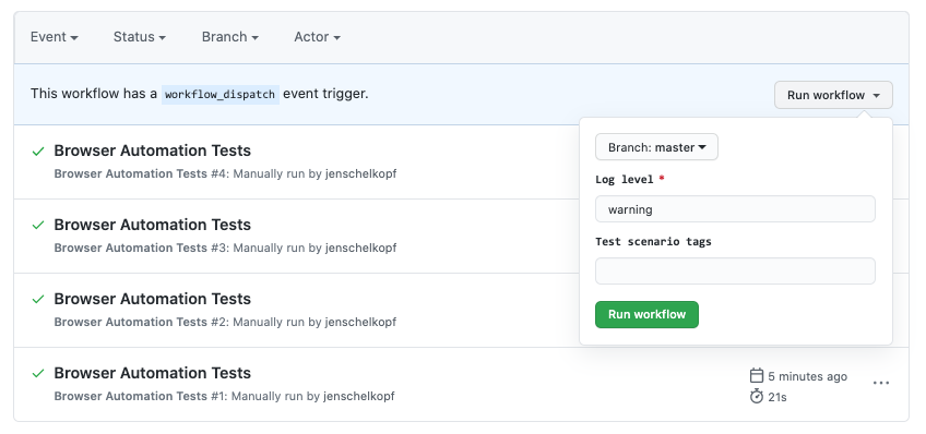 Github Actions Manual Triggers With Workflow Dispatch Github Changelog