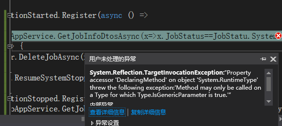 Method may only be called on a Type for which Type.IsGenericParameter is true · Issue #860 ...