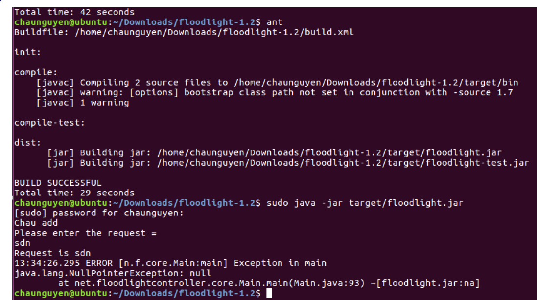 Please help with sending a data packet from floodlight to a host connected to the OF switch ...