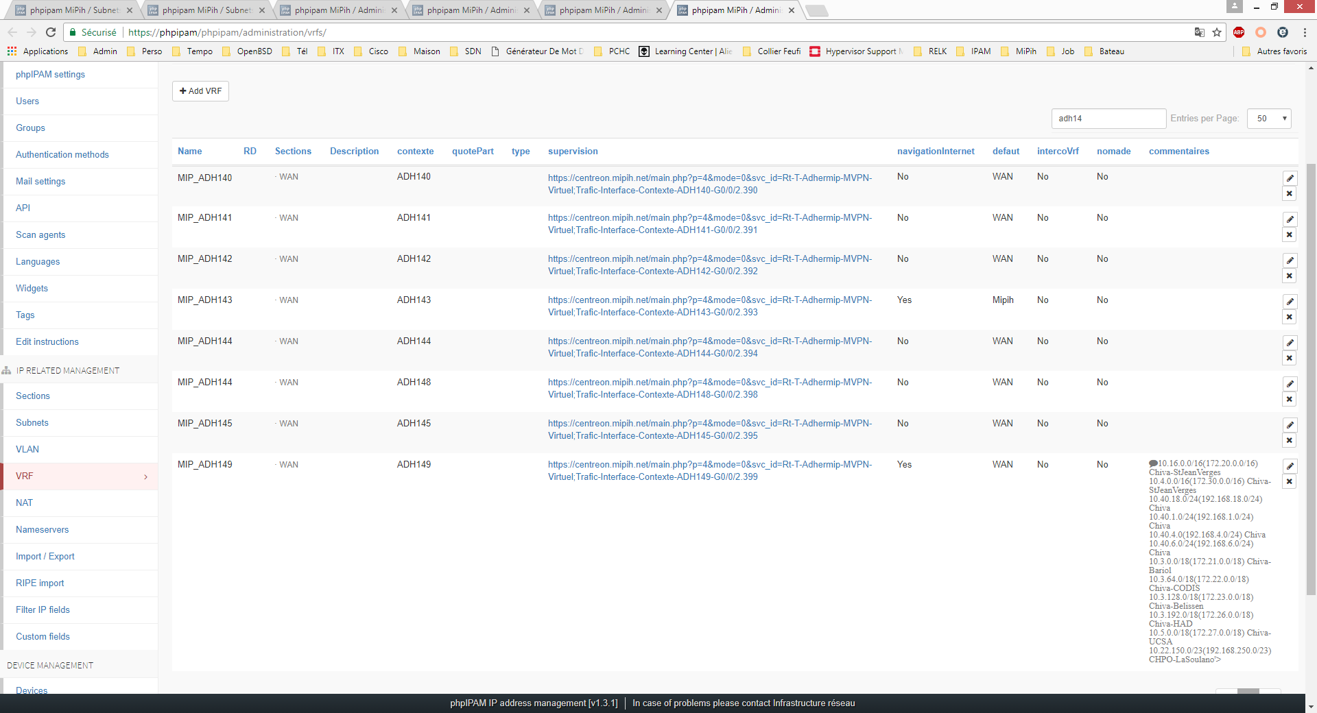 [bug] Display of VRF custom text fields · Issue #1375 · phpipam/phpipam · GitHub