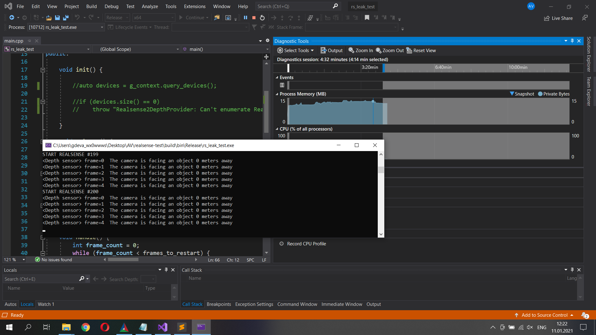 Memory leak on restarting streams · Issue #8091 · IntelRealSense/librealsense · GitHub