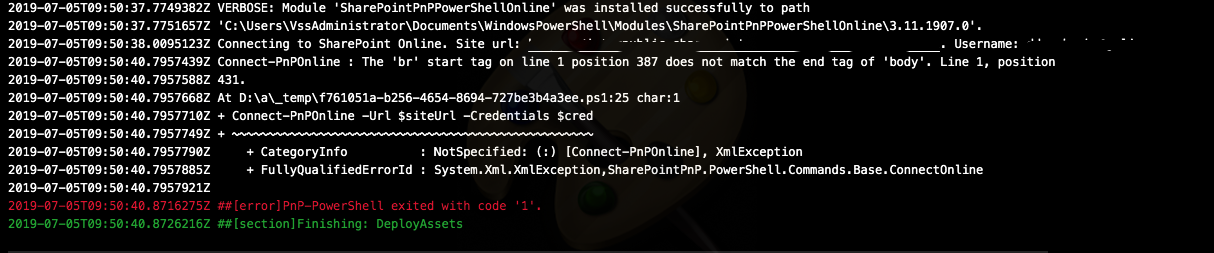 Can't connect to Sharepoint Online site. · Issue #4 · s-KaiNet/vsts-pnp-powershell · GitHub