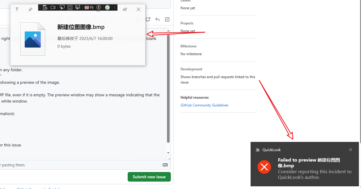 When trying to preview an empty BMP · Issue #1322 · QL-Win/QuickLook · GitHub