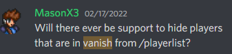 Vanish issue opened a year ago - DiscordSRV · Issue #7338 · Zrips/CMI · GitHub