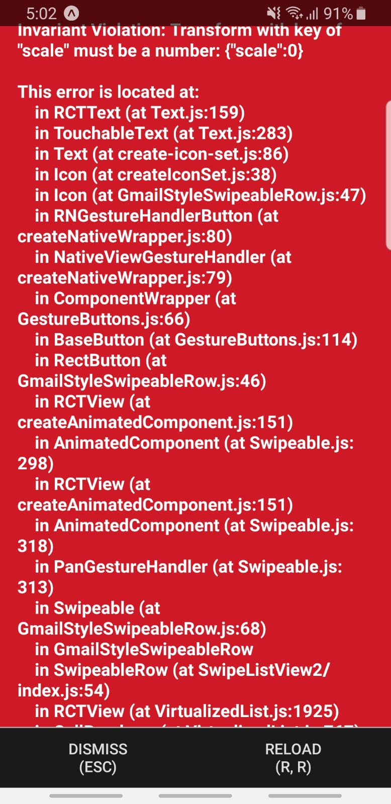 GmailStyleSwipeableRow example crash on android · Issue #960 · software-mansion/react-native ...