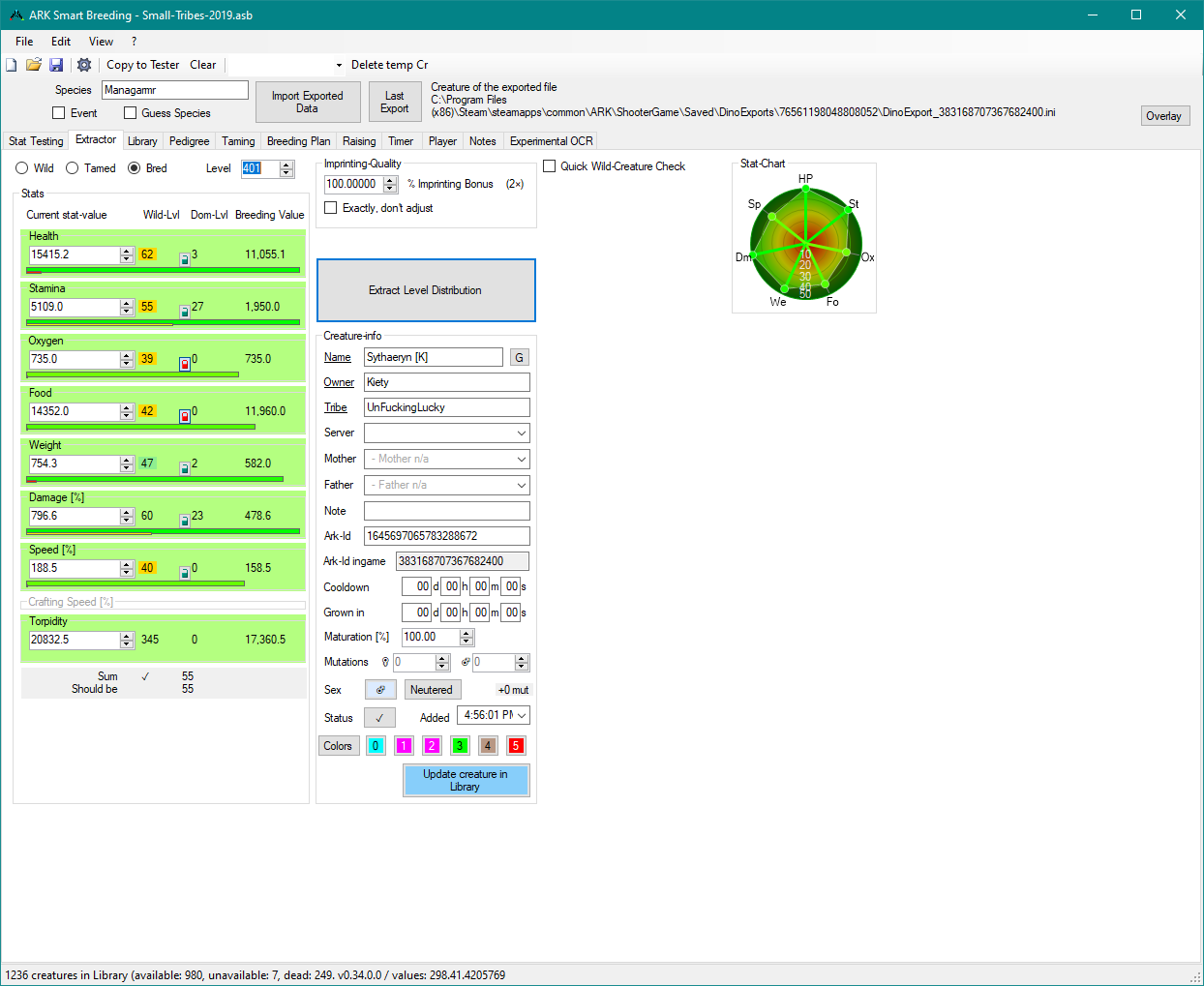 Managarmr Missing from Library · Issue #968 · cadon/ARKStatsExtractor · GitHub