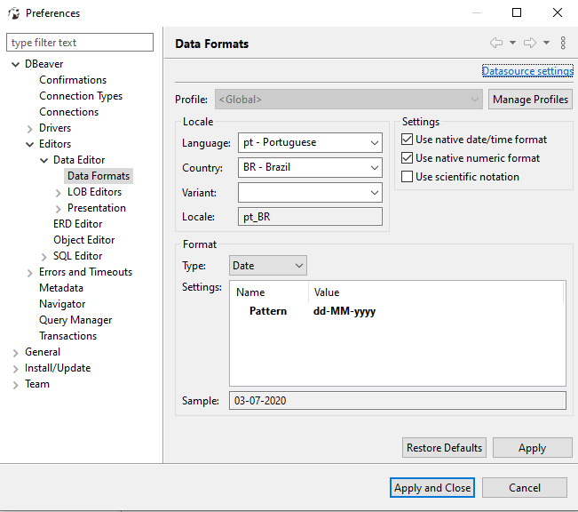Failure to attempt to change Data Formats · Issue #9068 · dbeaver ...