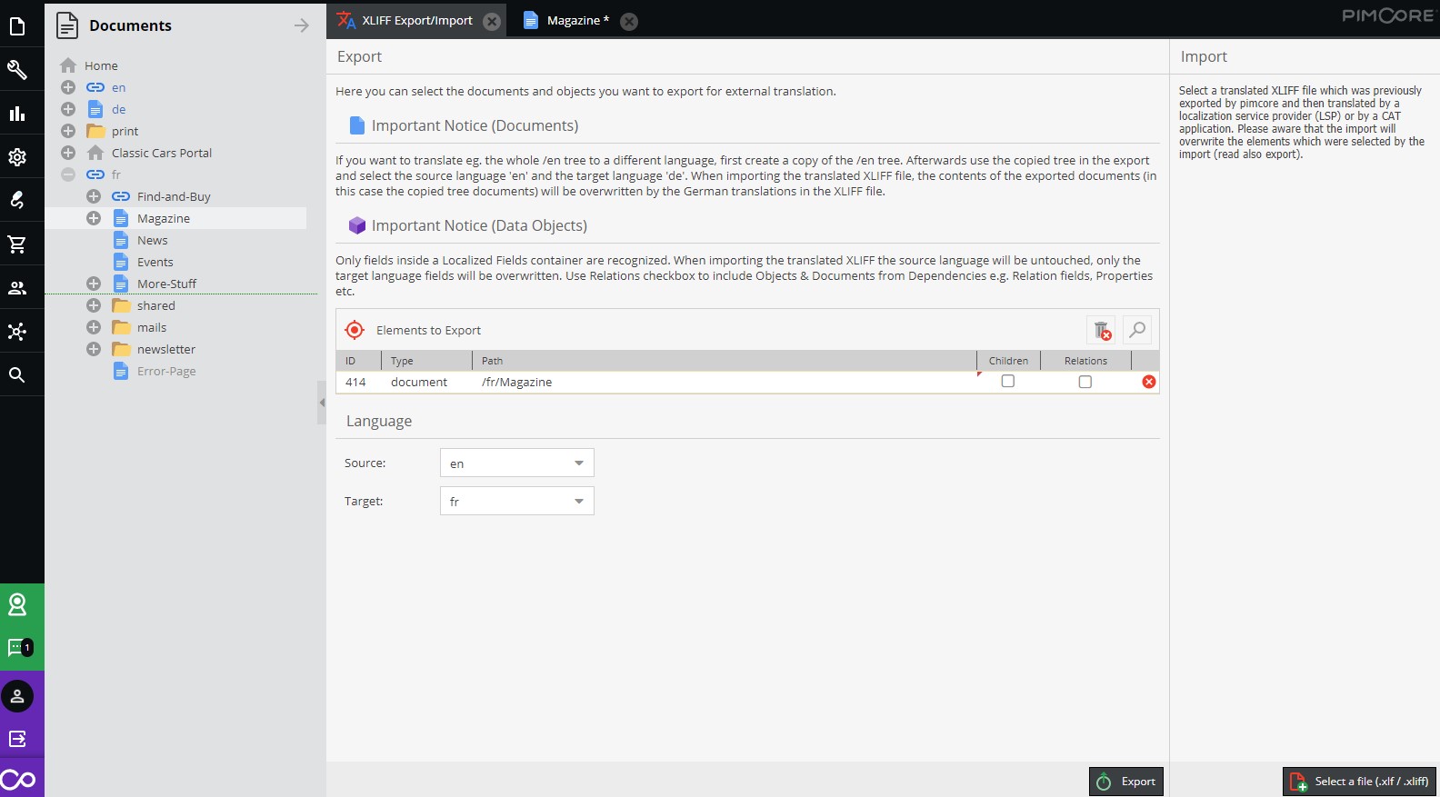 [Bug]: Translations XLIFF Import escapes HTML of WYSIWYG editables · Issue #9850 · pimcore ...