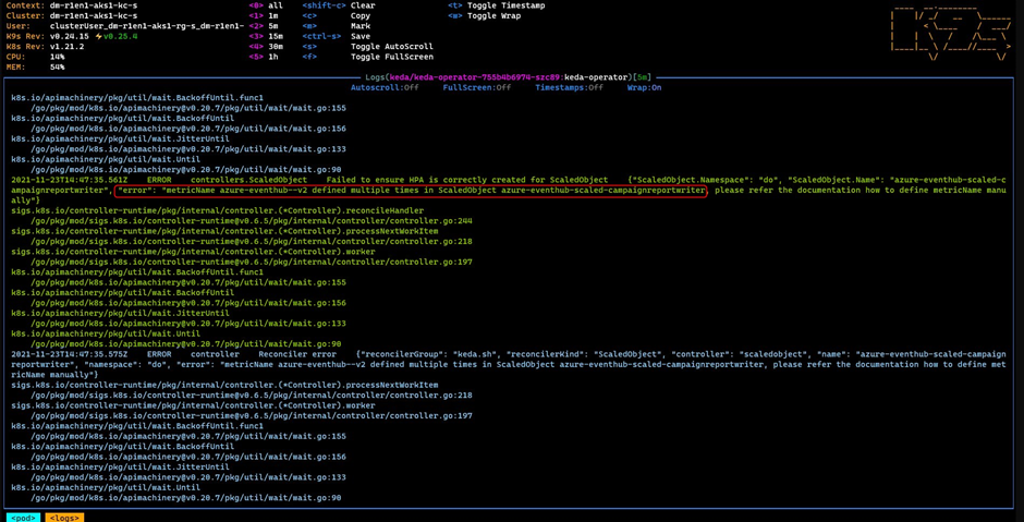 Keda - Azure Eventhub - multiple resources - duplicate name / defined multiple times · Issue ...