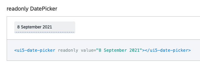 [sf][ui5 Date Picker] Background Color In Readonly Mode Is Not Consistent With Ui5 Input
