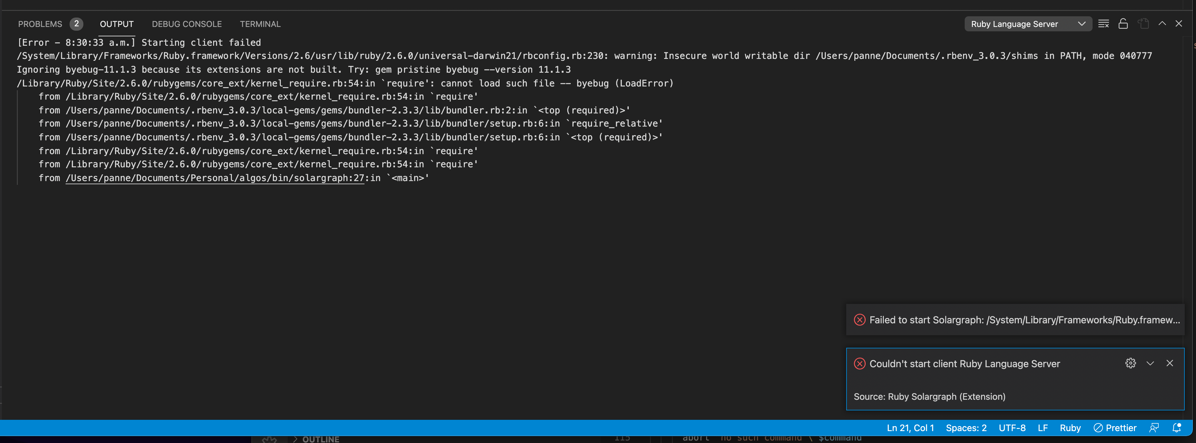 Setup/configs - couldn't get solargraph working · Issue #526 · castwide/solargraph · GitHub