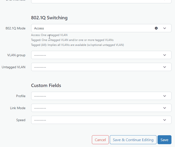Profile selection to automate form filling · Issue #8371 · netbox-community/netbox · GitHub