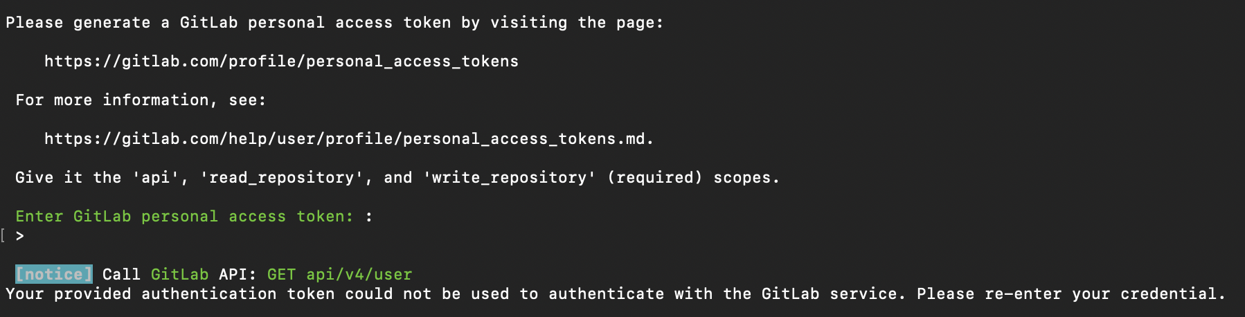Not accepting my personal token from gitlab · Issue #339 · pantheon-systems/terminus-build-tools ...