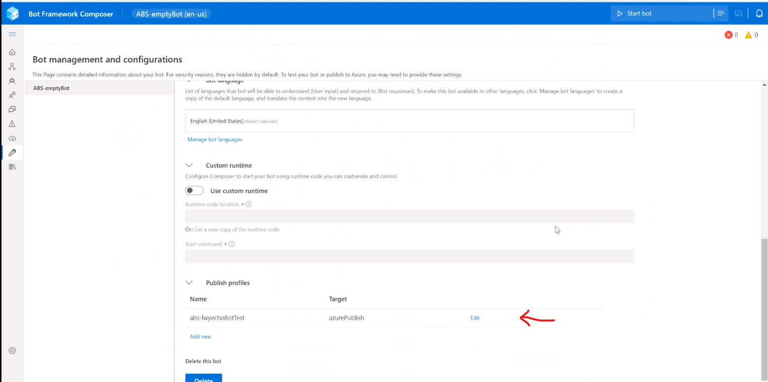Need ability to delete a publishing profile in Composer · Issue #5892 · microsoft/BotFramework ...