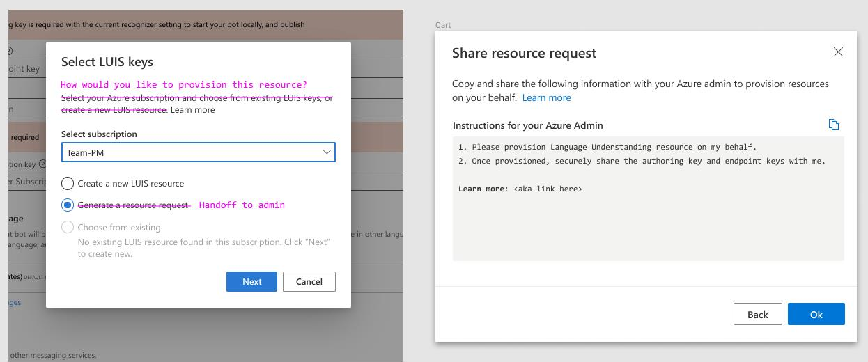 Create Copy for Share Resource Request Modal - LUIS / QnA Dev Setup · Issue #6567 · microsoft ...
