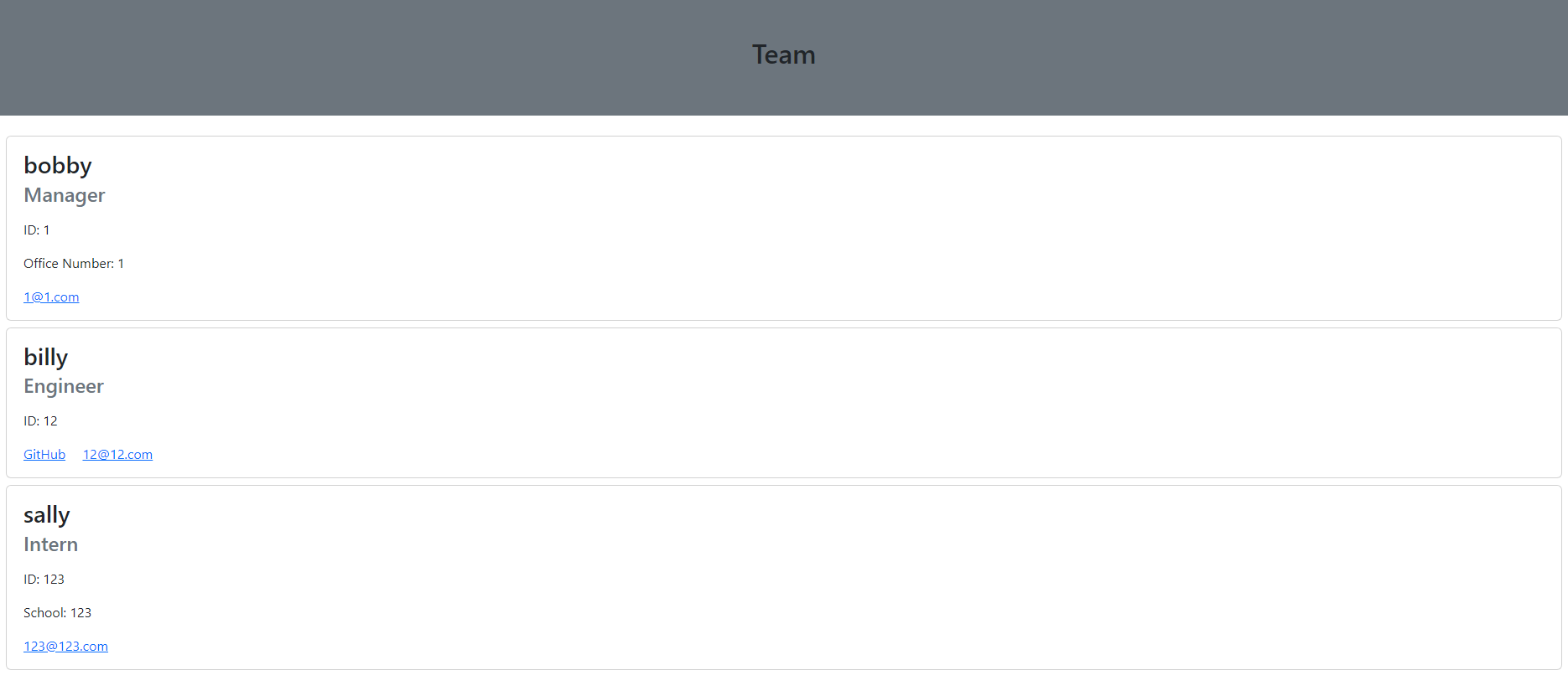 GitHub - BlaineKB/10-Challenge-Team-Profile-Generator