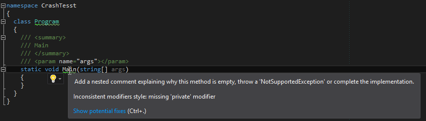 NullReferenceException when showing method tooltip in Visual Studio ...