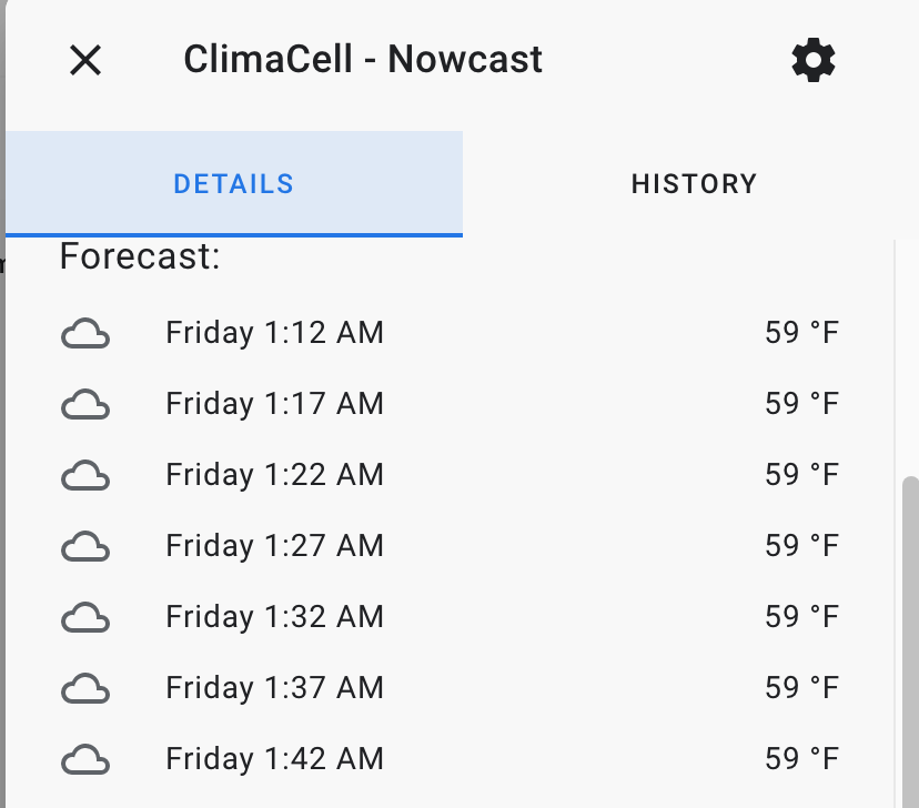 Setting For Climacell Nowcast Forecast Interval Not Respected · Issue 69053 · Home Assistant