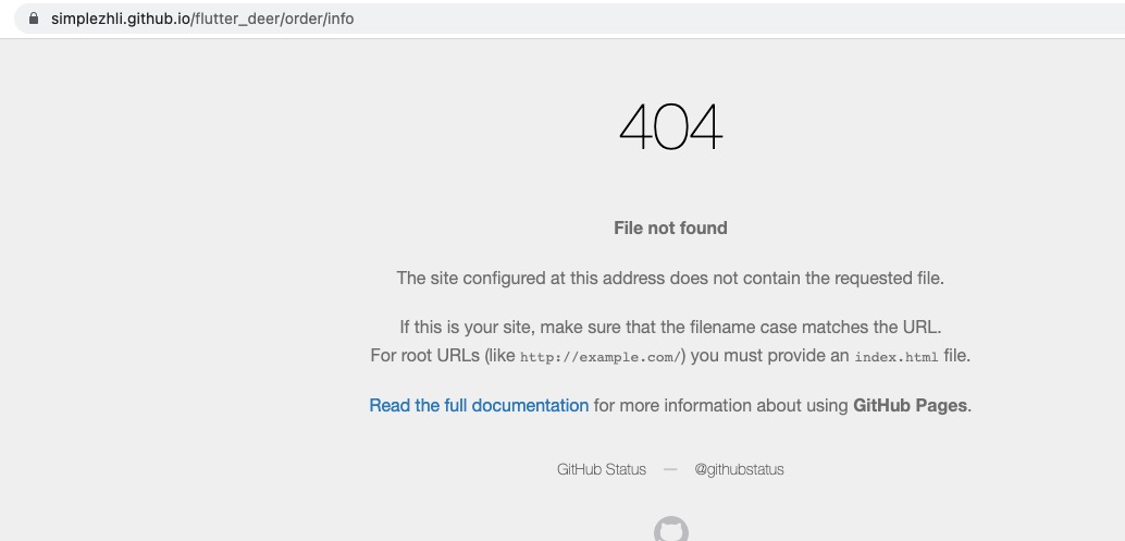 flutter web项目访问单个页面的链接地址打不开，404 · Issue #199 · simplezhli/flutter_deer · GitHub